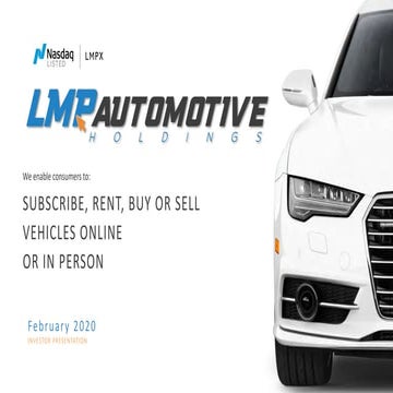 LMPX Investor Presentation | PPT