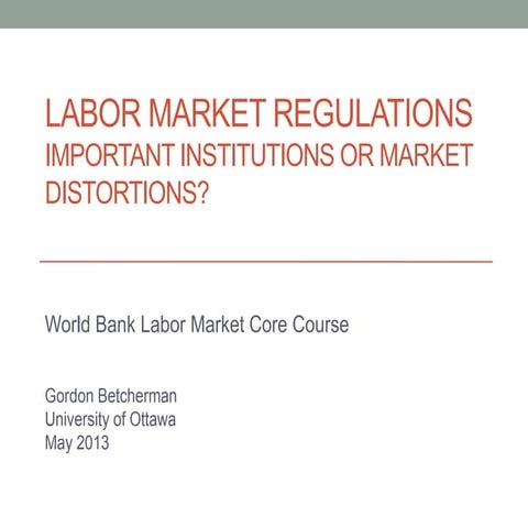 Module 1 introduction to labour markets & labour market institution ...