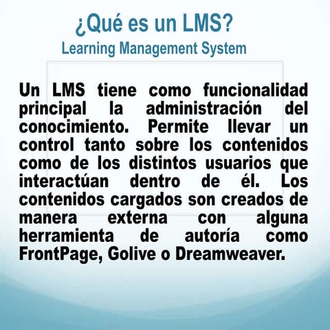 ¿Plataforma educativa, Sistema de Gestión de Aprendizaje o LMS? | PPTX