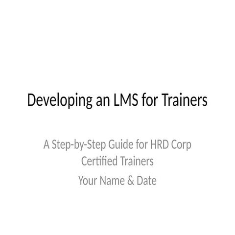 Learning Management Systems for Trainers | PPT