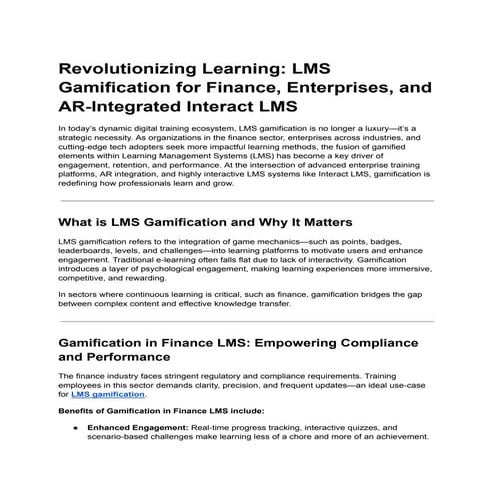 Top LMS Gamification for Your Business | Skolasti | PDF