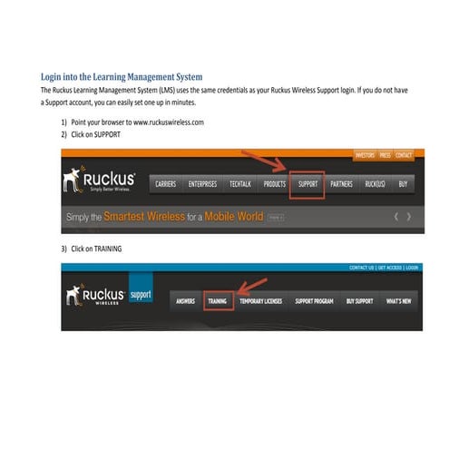 Lms ruckus trainig portal | PDF