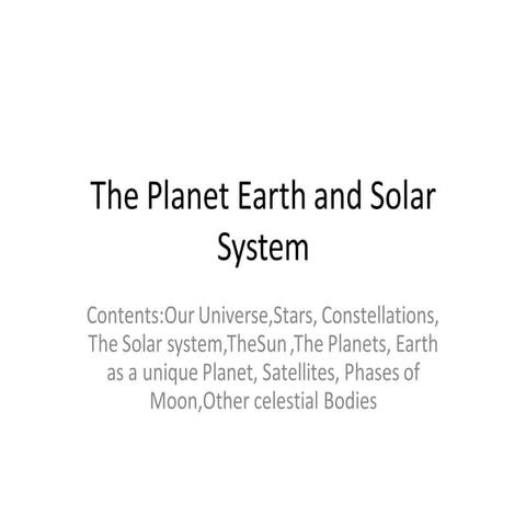 THE EARTH IN THE SOLAR SYSTEM, GRADE 6, CBSE | PDF