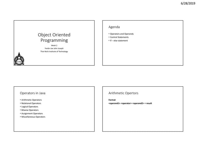 Dsa 103 Object Oriented Programming Week 2 Ppt 6590