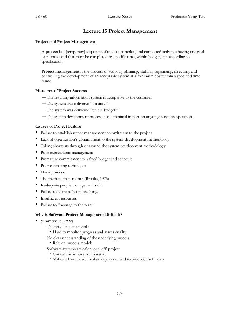 Project Management Notes 3