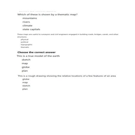 Mapping of Earth, its features, questions, answers, fill up the blanks ...