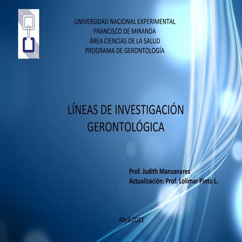 Líneas inv. geront | PPT