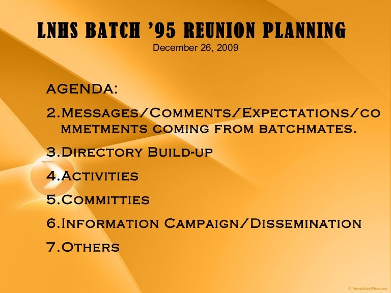 Lnhs Batch 95 Reunion Planning(1)