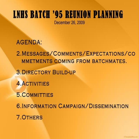 Lnhs Batch 95 Reunion Planning(1) | PPT