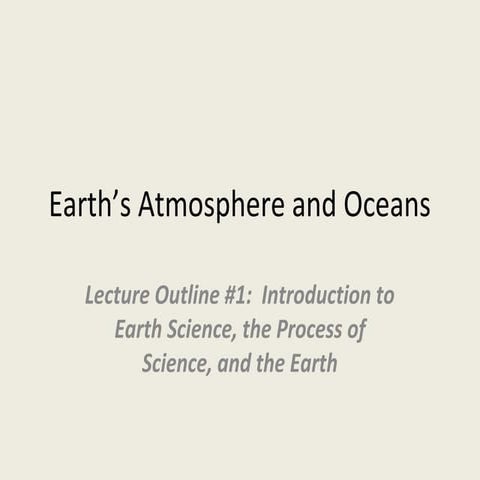 Earth's Atmosphere and Oceans | PPT | Geology | Science