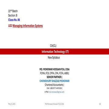 LO2_CA(CL)_IT_(New)_22nd Batch (Section-B)_By Md.Monowar Hossain FCA ...