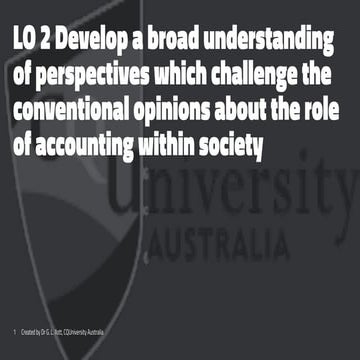 LO 10.2 Have a broad understanding of perspectives which challenge | PPT
