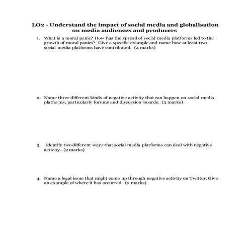 LO2 revision questions | DOCX | Technology & Computing