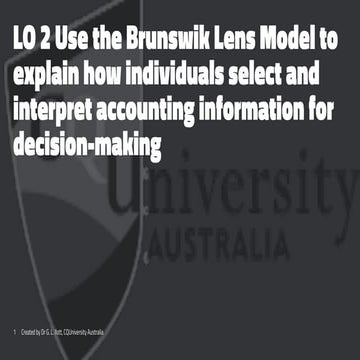 LO 9.2 Use the Brunswik lens model to explain how individuals interpret ...