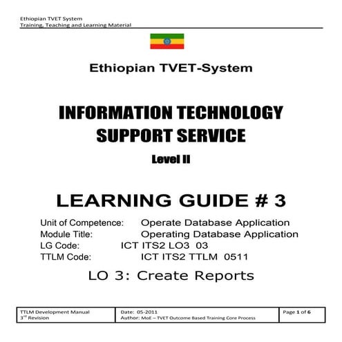 Lo3 create reports | PDF