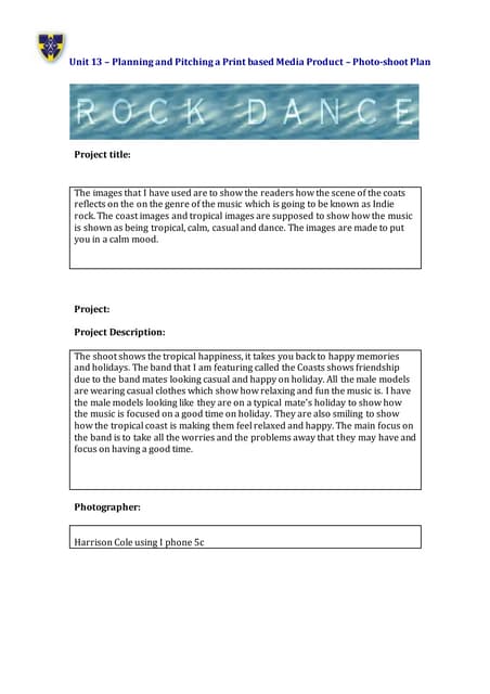 Photo Shoot Call Sheet | DOCX