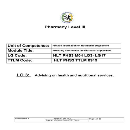 LO3 Providing information on nutritional supplements By Yasin Umer.docx