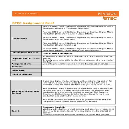 Unit 7 Brief for LA A and B | PDF | Business | Business and Finance