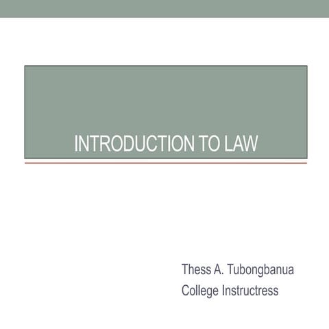 Introduction to Law | PPTX