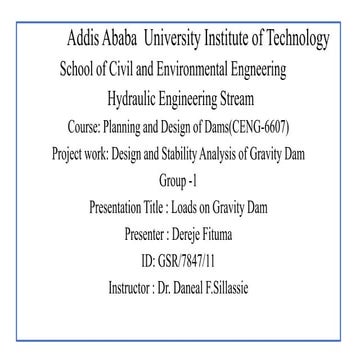 Gravity dam stability analysis | PDF