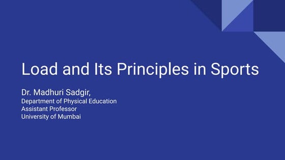 Principles of Sports Training | PPT