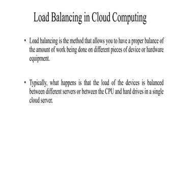 Load Balancing In Cloud Computing Pptx