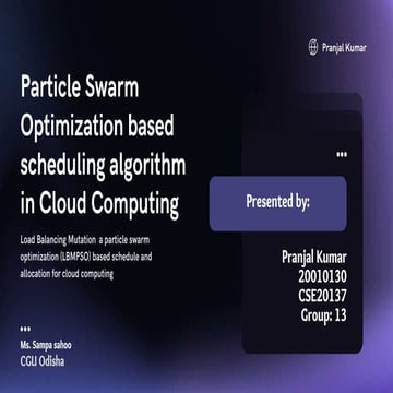 Load Balancing Mutation A Particle Swarm Optimization Pranjal Kumar Pdf