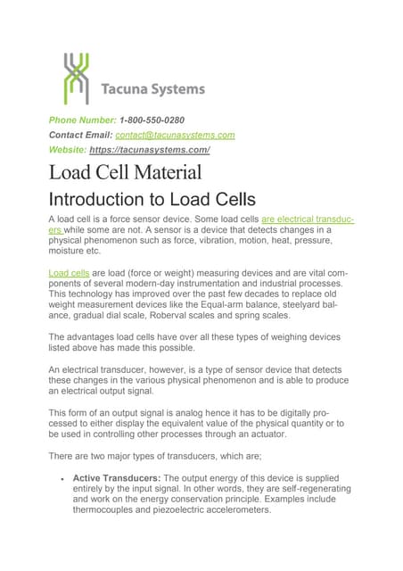 Load cell presentation ppt | PPTX | Physics | Science