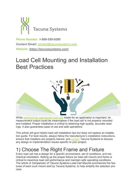 Installing and Mounting Piezoelectric Force Transducers | PDF