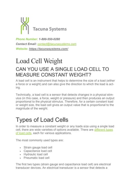 Load cell presentation ppt | PPTX | Physics | Science