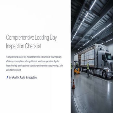 Loading Bay Inspection Checklist with eAuditor Audits & Inspections | PDF
