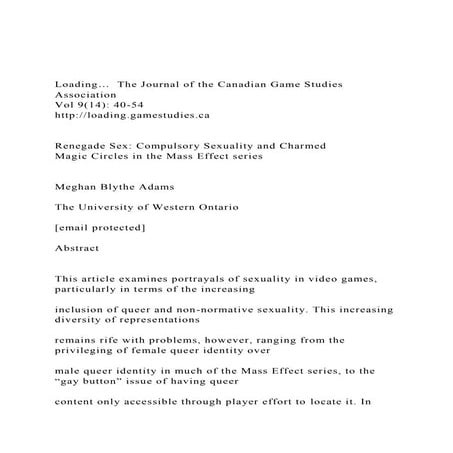 Loading… The Journal of the Canadian Game Studies Association.docx