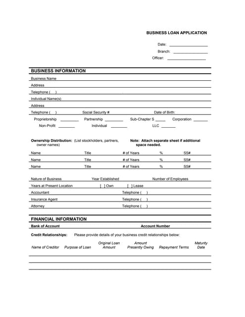 Equity finance loan form application | PDF | Business Loans | Business ...