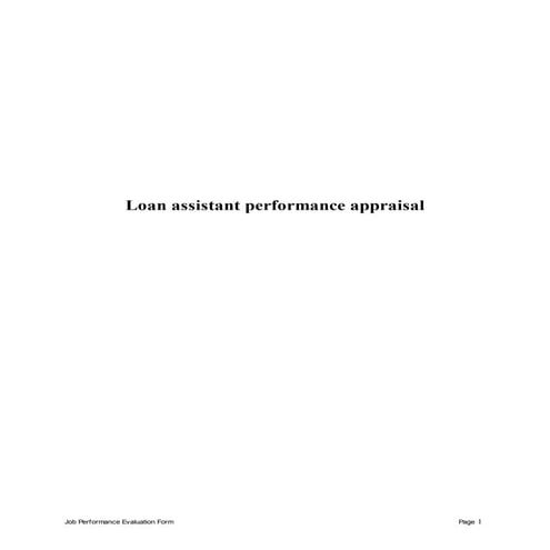 Loan assistant perfomance appraisal 2 | DOCX