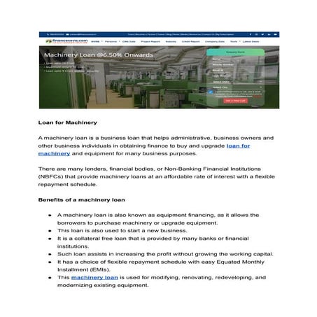 Machinery Loan | PPTX