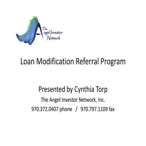 Loan modification referral program | PPTX | Home Financing | Personal Debt