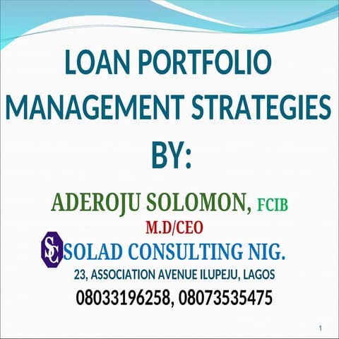 Loan Portfolio Management Strategies - Top Important.ppt
