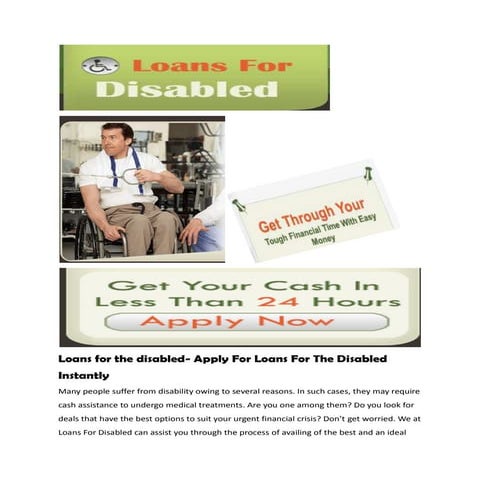 Loans for the disabled | DOCX | Personal Loans | Personal Debt