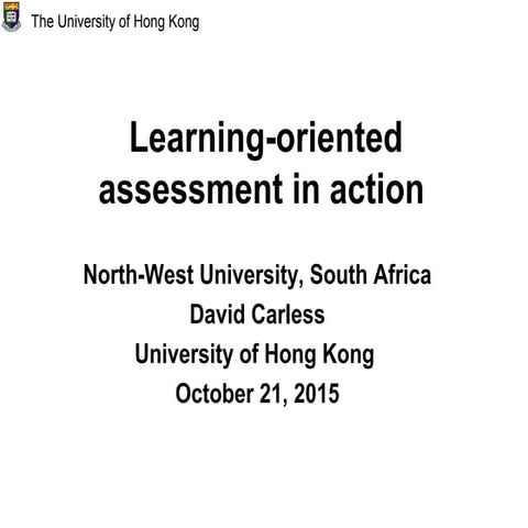 Oct 21 Learning-oriented assessment | PPT