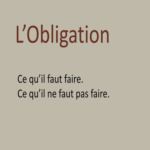L'Obligation | PPT