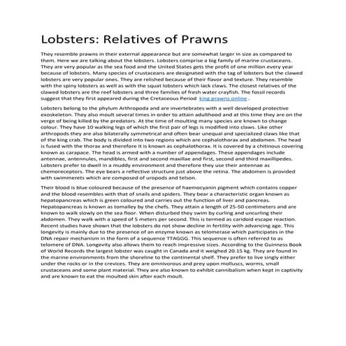 Identification of important lobsters | PPTX
