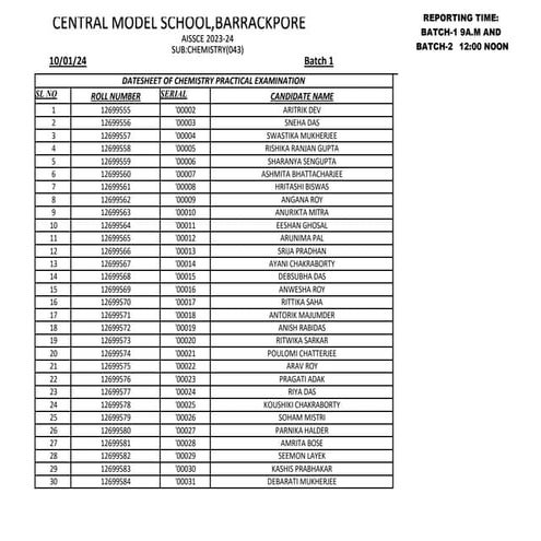 Therollnoof class 12 students for their senior secondary board exams | PDF