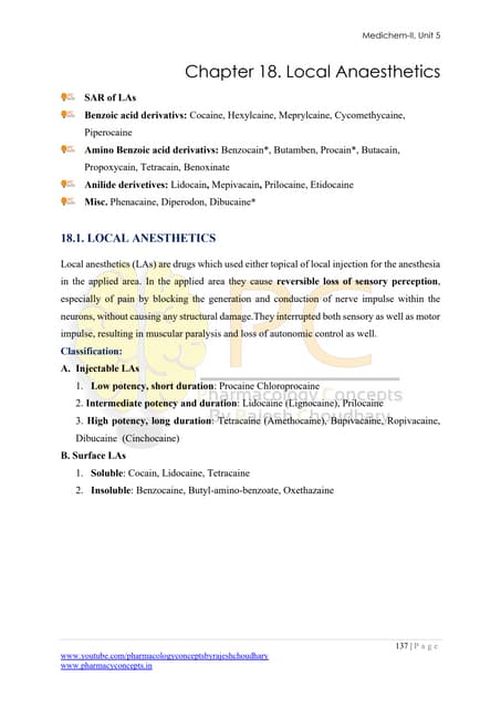 Local-Anesthetics.docx | Pharmaceutical Drugs | Medical Health