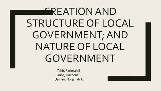 SHS Powerpoint: Decentralization and local governance (politics) | PPTX