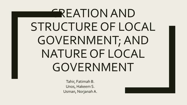 Decentralization and local governance | PDF
