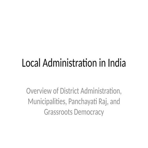 Block and District Administration- local | PPTX