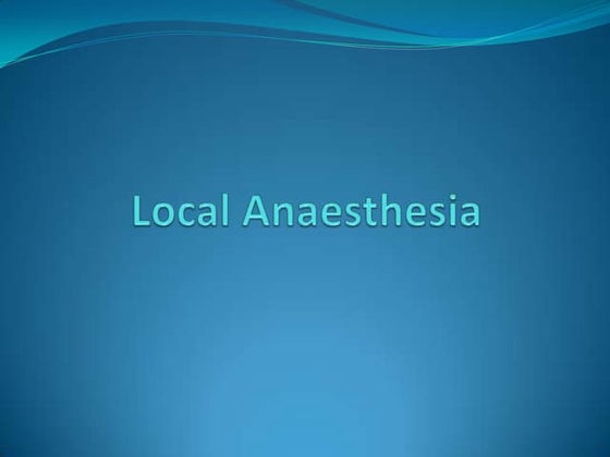 Medicinal chemistry of local anaesthetics | PPTX | Chemistry | Science