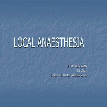 Local anaesthesia | PPTX
