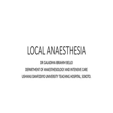 Local anaesthetics | PPTX