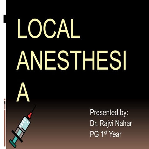 Local Anesthesia: Armanterium | PPT